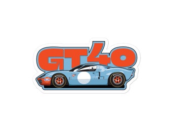 Ford GT40 Sports Car Vinyl Sticker / Decal. Note Post Outside UK Has ...