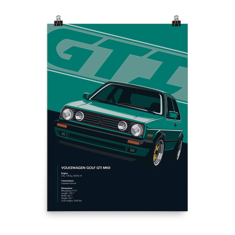 VW GTI 16V Mk2 Spec Poster - Etsy
