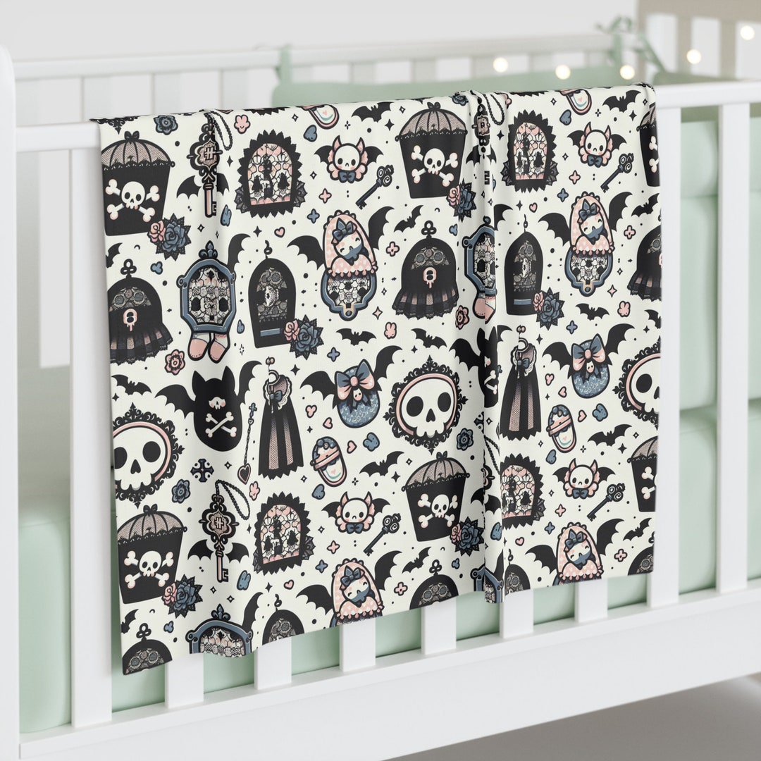 Goth Baby Swaddle Blanket. Gift for Gothic New Born. Goth Baby Shower ...