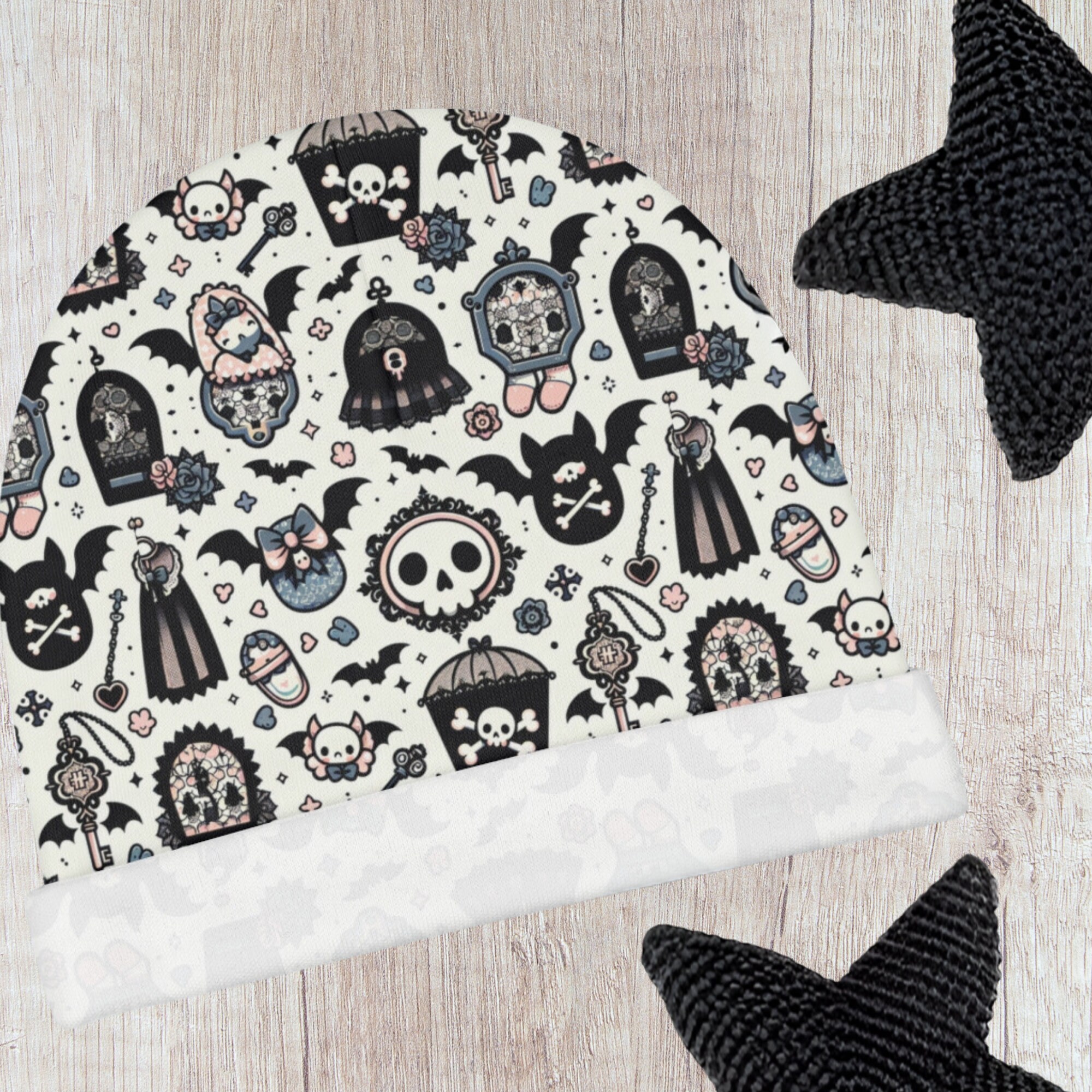 Goth Baby Beanie. Gift for New Gothic Baby. Goth Baby Shower. Nursery ...