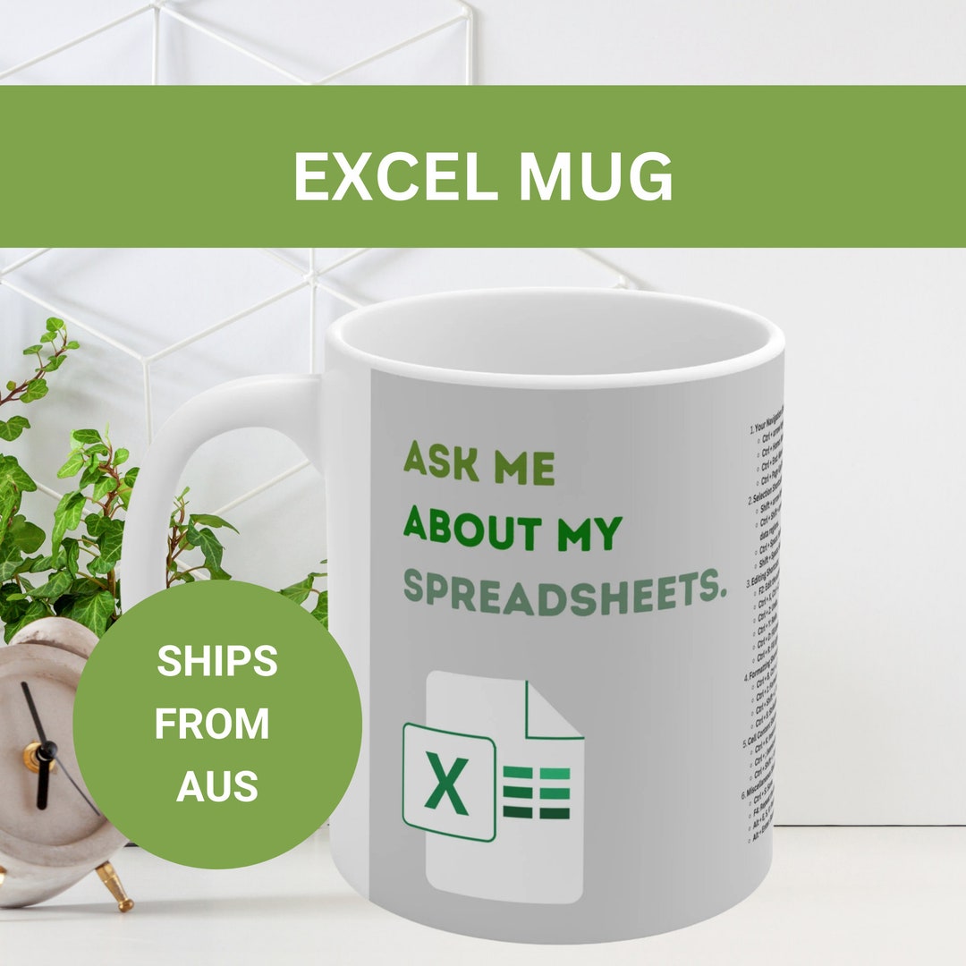 Excel Mug. Spreadsheets Mug. Funny Gift for Spreadsheet Enthusiast ...