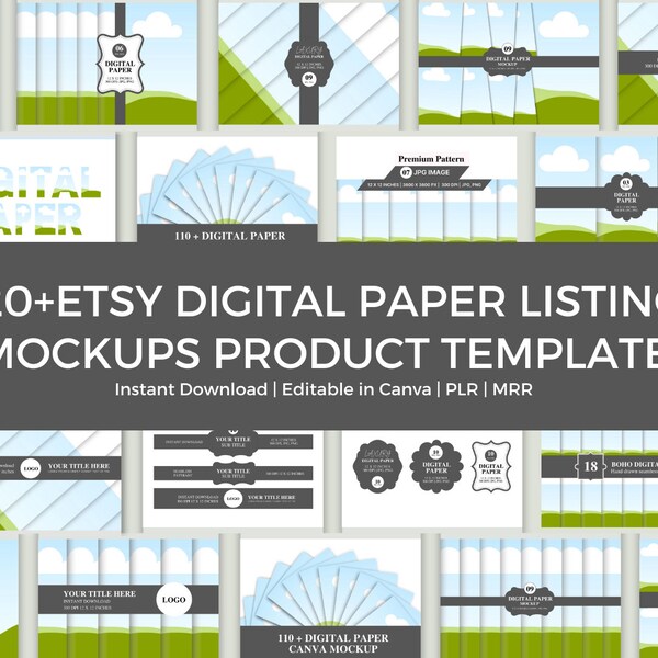 Digital Paper Pack Mockup Template - Etsy