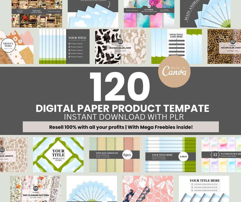 Digital Paper Mockup Bundle, Seamless Paper Etsy Listing Mockup ...