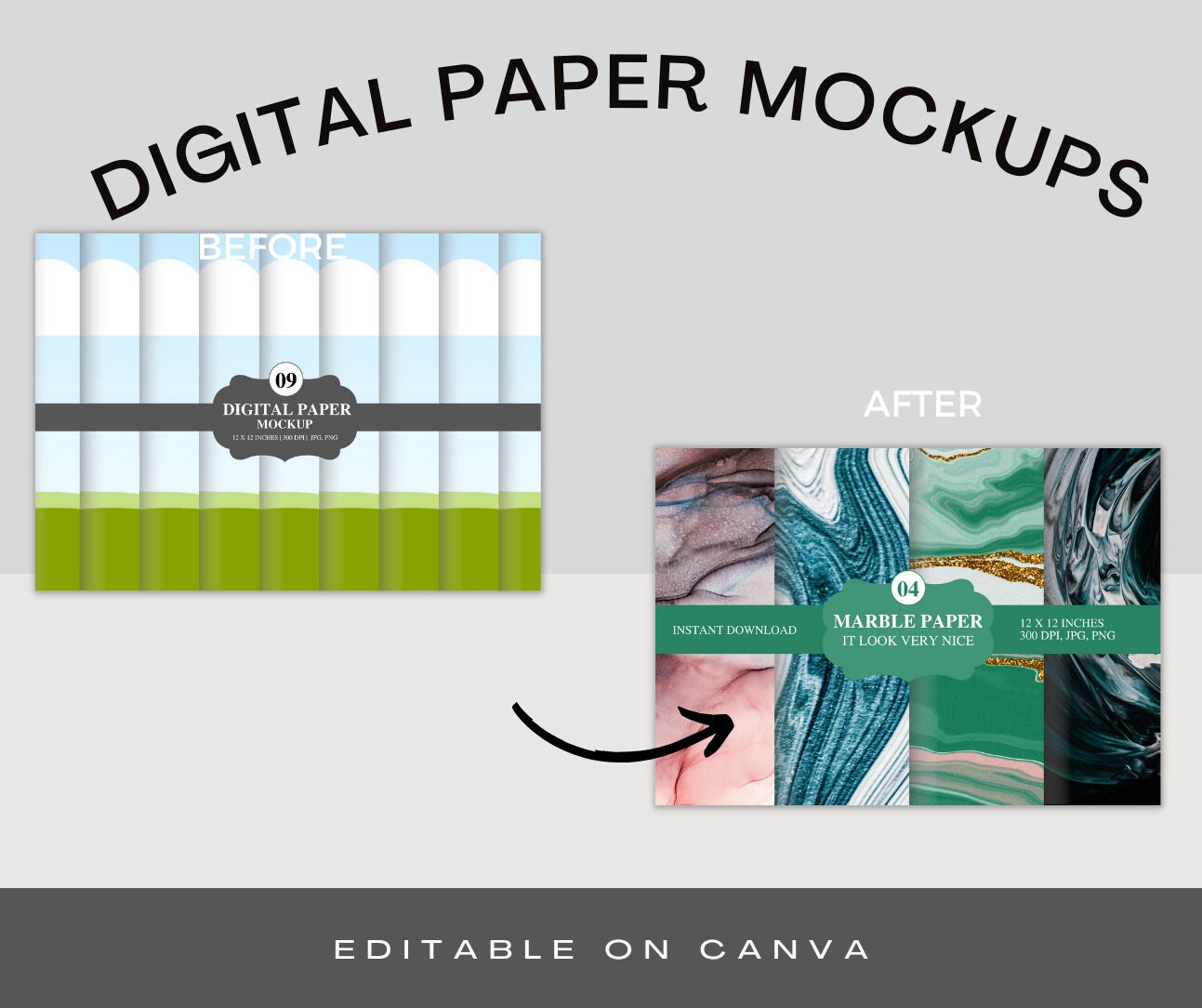 Digital Paper Mockup Bundle, Seamless Paper Etsy Listing Mockup ...