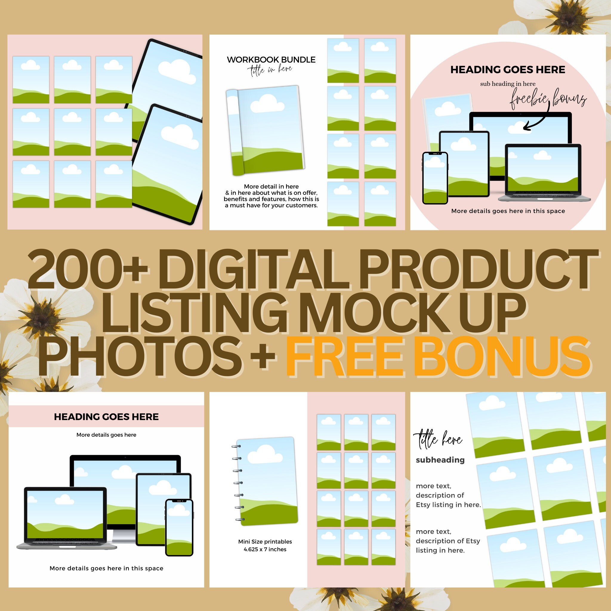 200+ Etsy Listing Mockup Templates Etsy Mock up Digital Product Mock up ...