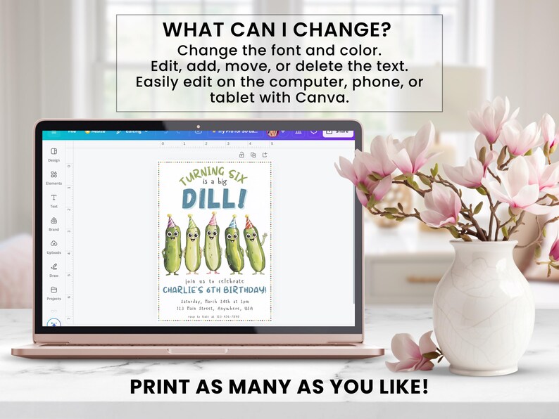 Dill Pickle Birthday Invitation: Funny Party Invite (digital Download ...