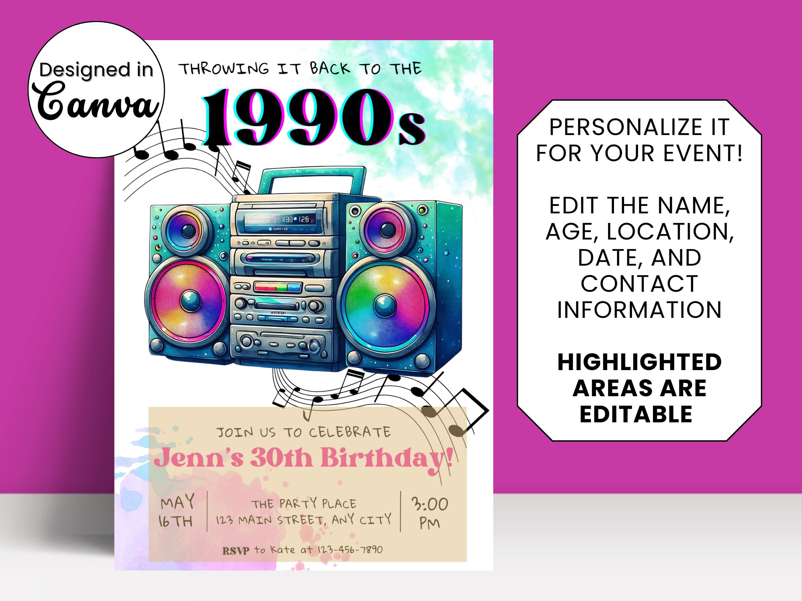 1990s Birthday Party Invitation: Retro CD Theme (digital Download) - Etsy