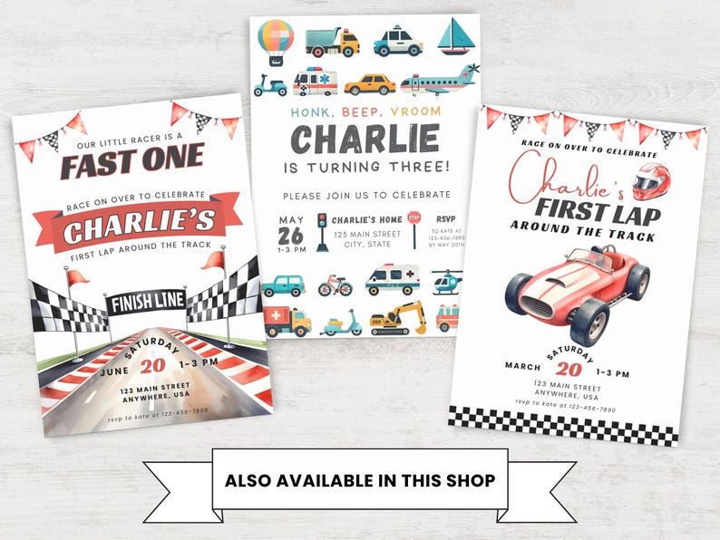 Editable Race Car Birthday Ticket Invitation, Kid Racing Party Ticket ...