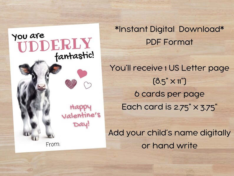 Printable Farm Animal Valentines Day Cards for Kids, Farm Classroom ...