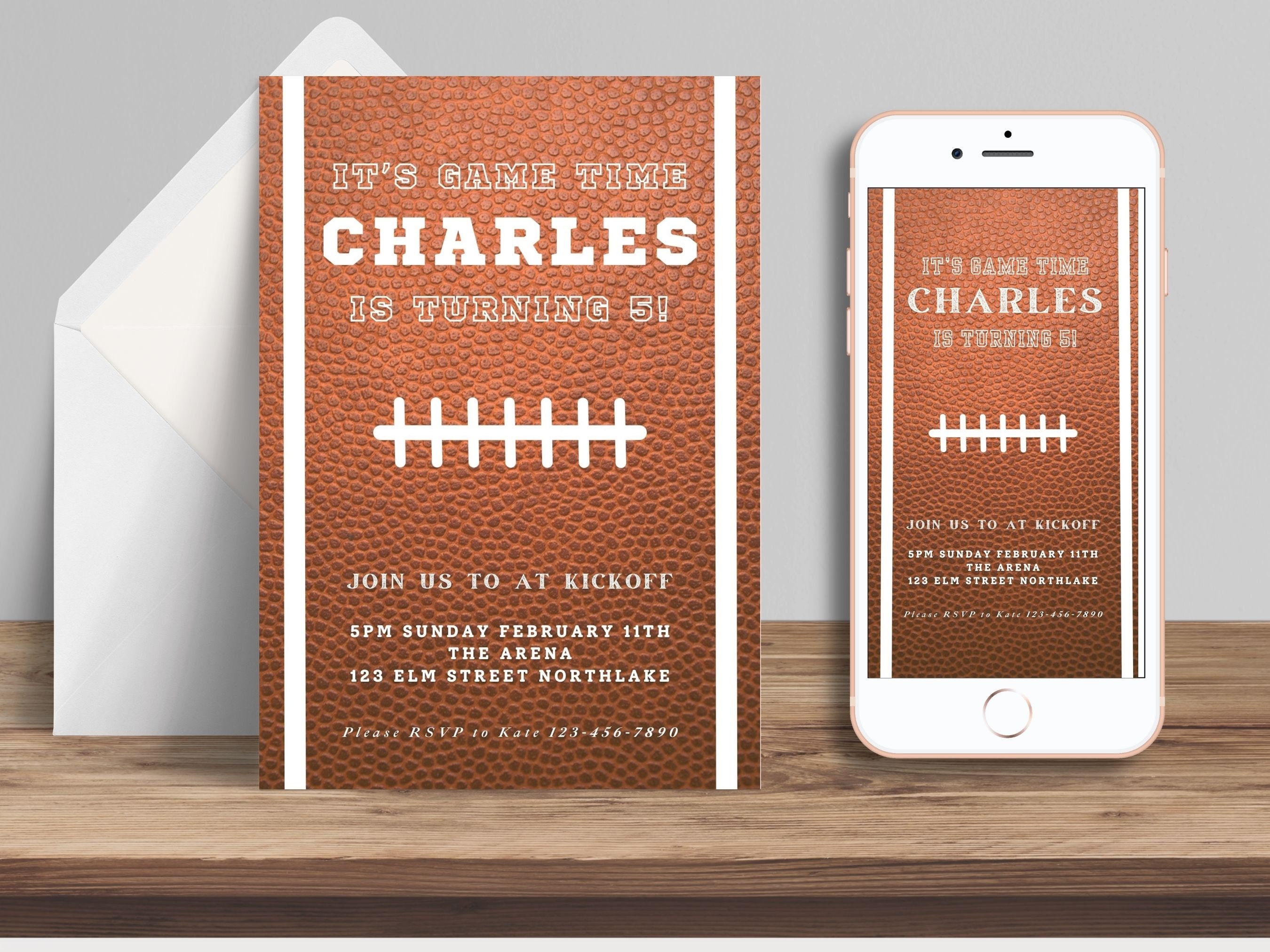 Editable Football Birthday Invitation Template Its Game Time Football ...