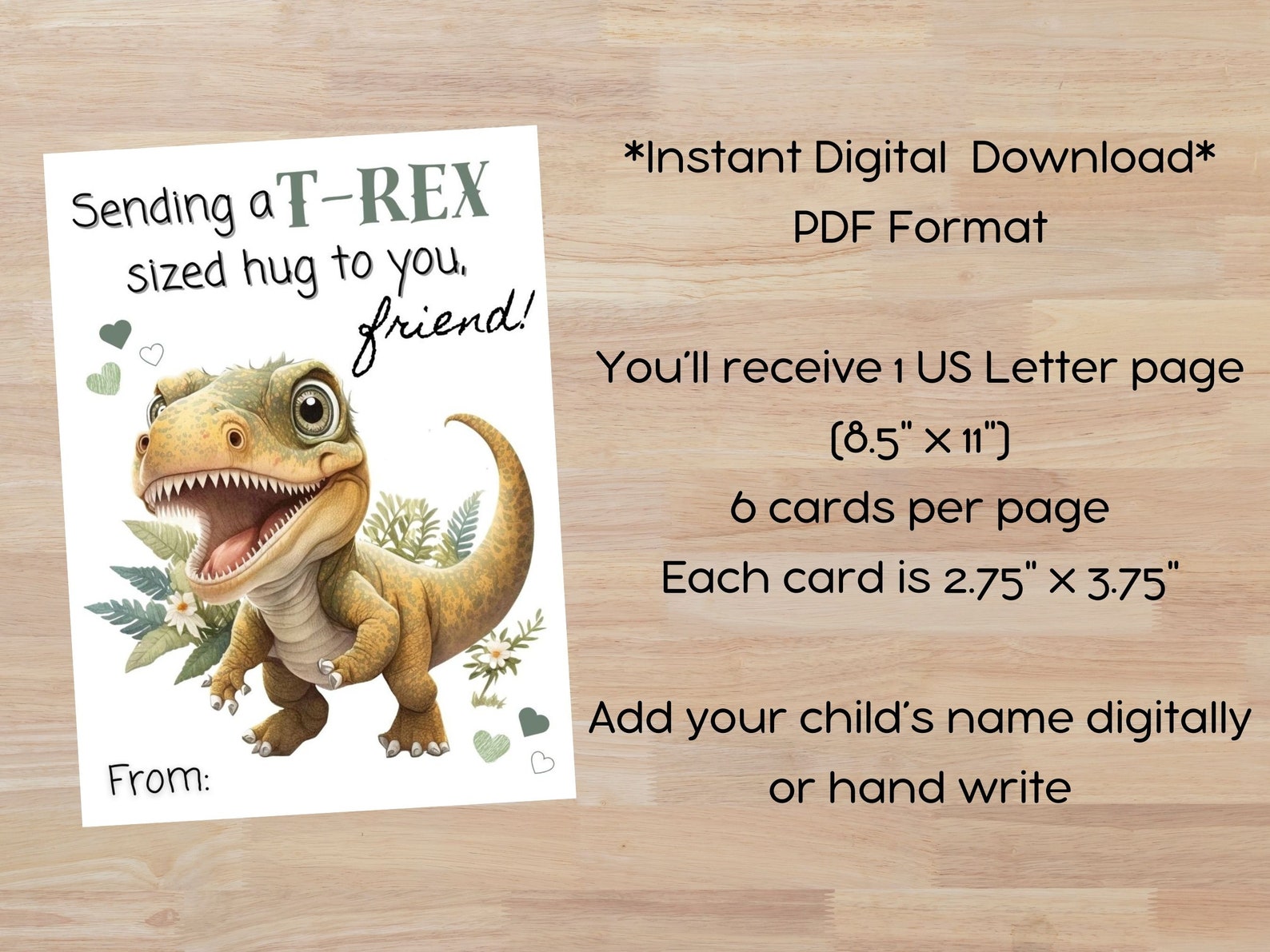 Printable Dinosaur Valentines Day Cards for Kids, Dinosaur Classroom ...