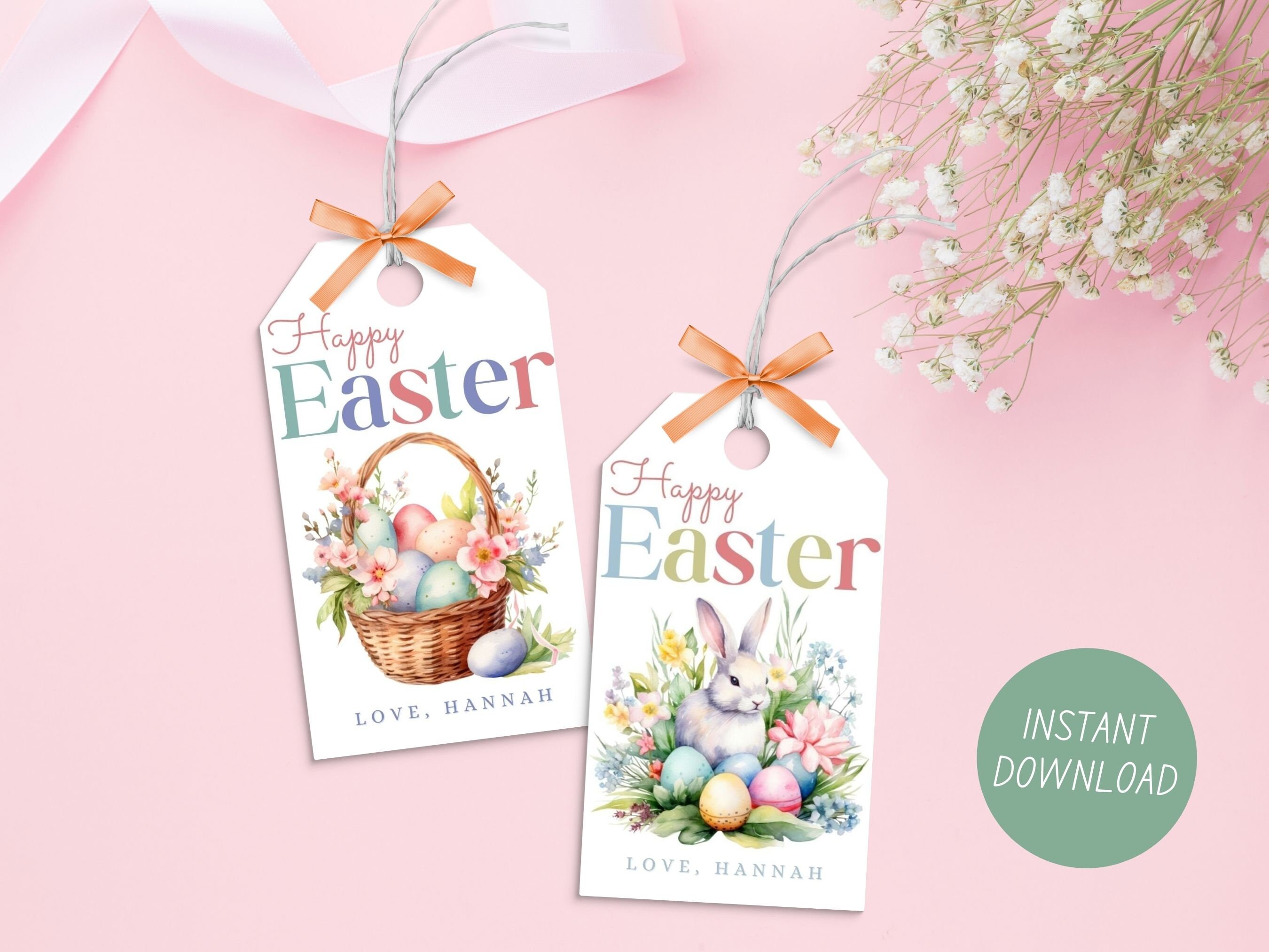 Editable Easter Gift Tag Template, Printable Easter Basket Party Favor Tags, Class Tag Template ...