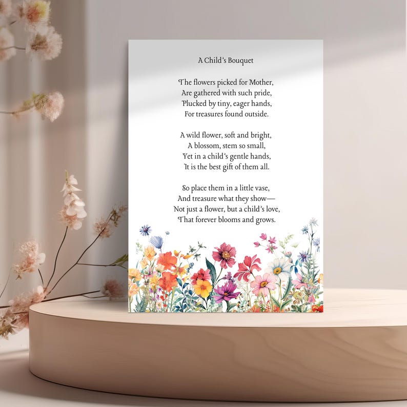 Printable Poem for Mother Day Gift Poetry Baby Shower Decor Mommy Pot ...
