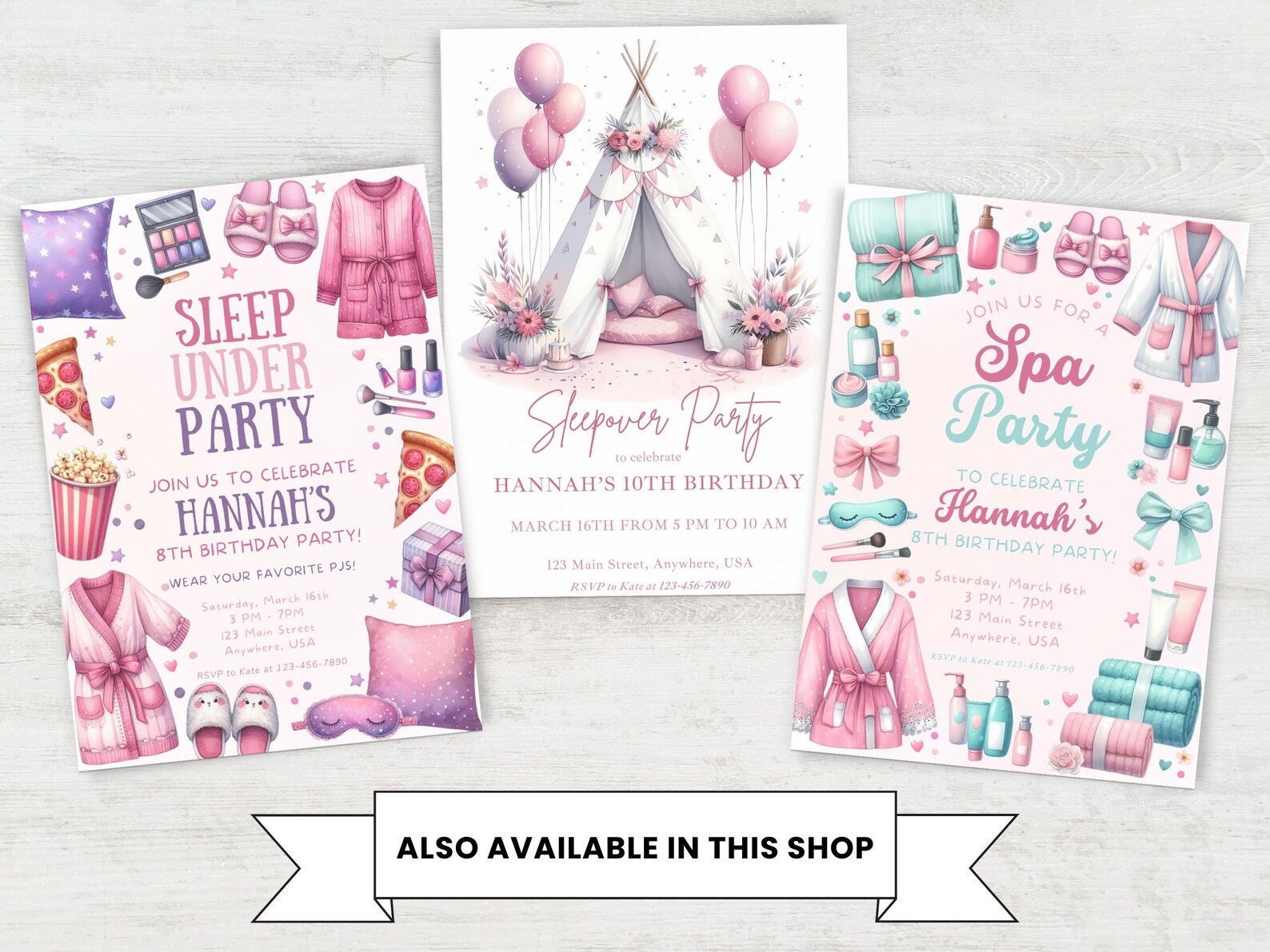 Spa Sleepover Birthday Invitation: Glam Pamper Party (digital Download ...
