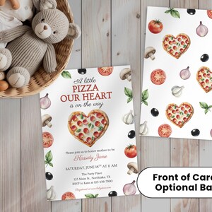 Editable Pizza Our Heart Baby Shower Invitation Pizza and Pacifiers ...