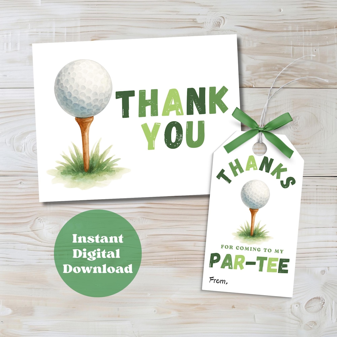 Golf Thank You Card Editable Mini Golf Party Favor Tag Putt Putt ...