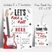 Rock and Roll Birthday Invitation Template, Editable Guitar Invite ...