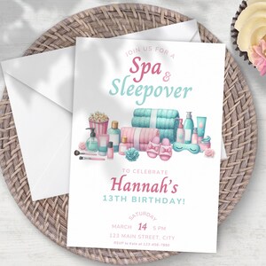 Spa Sleepover Birthday Invitation: Glam Pamper Party (digital Download ...