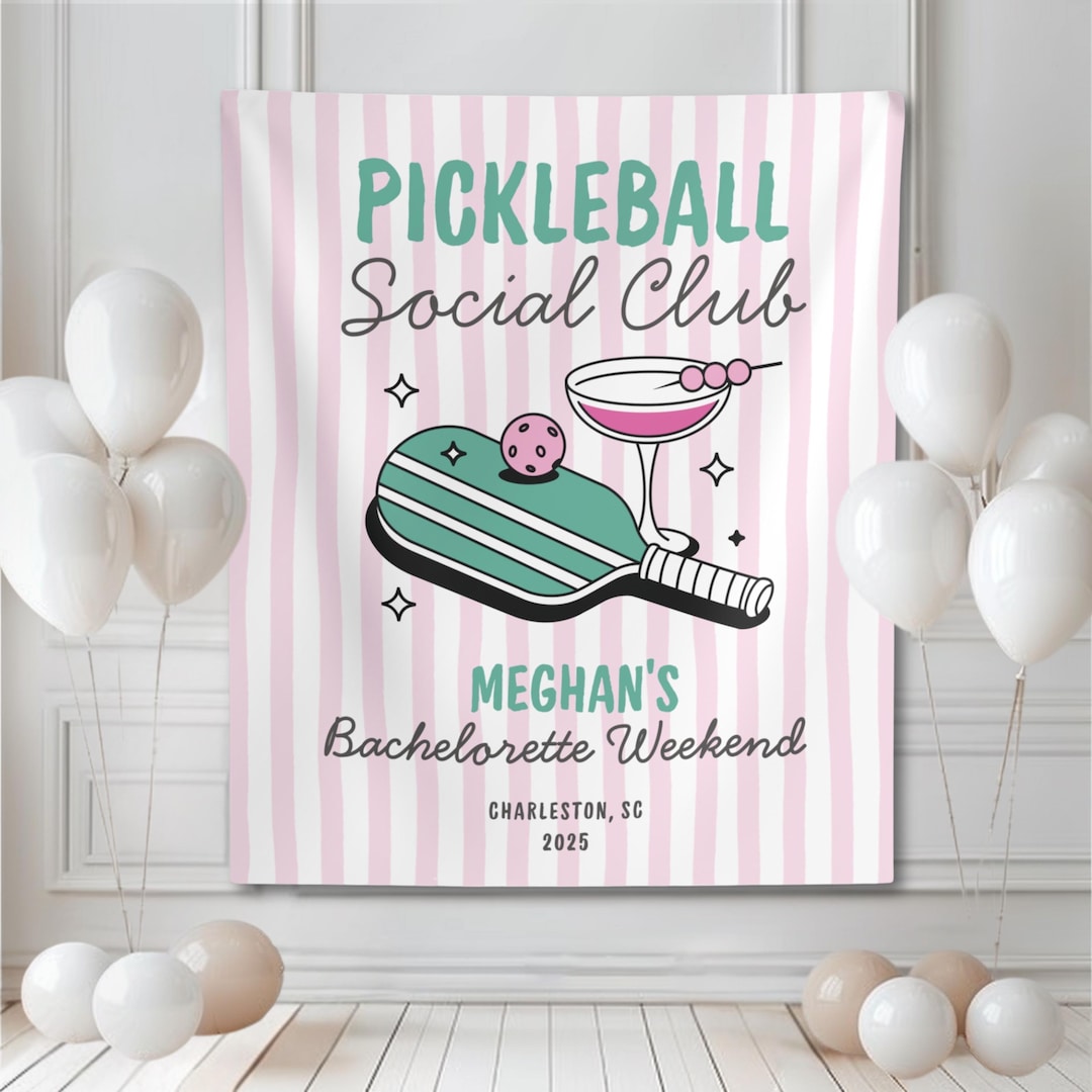 Custom Pickleball Party Banner Personalized Wall Tapestry Game Day ...