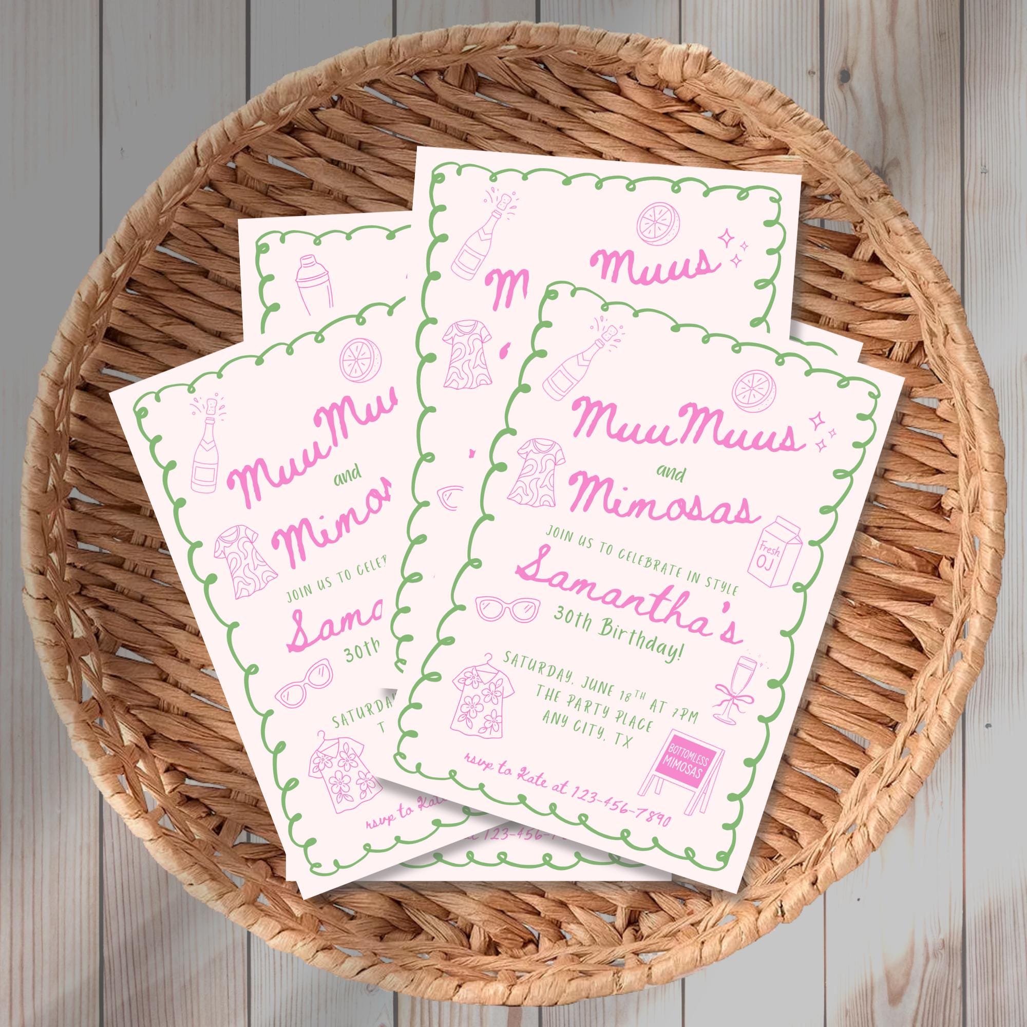 Editable Muumuus and Mimosas Birthday Invitation Moomoo Brunch Invite ...