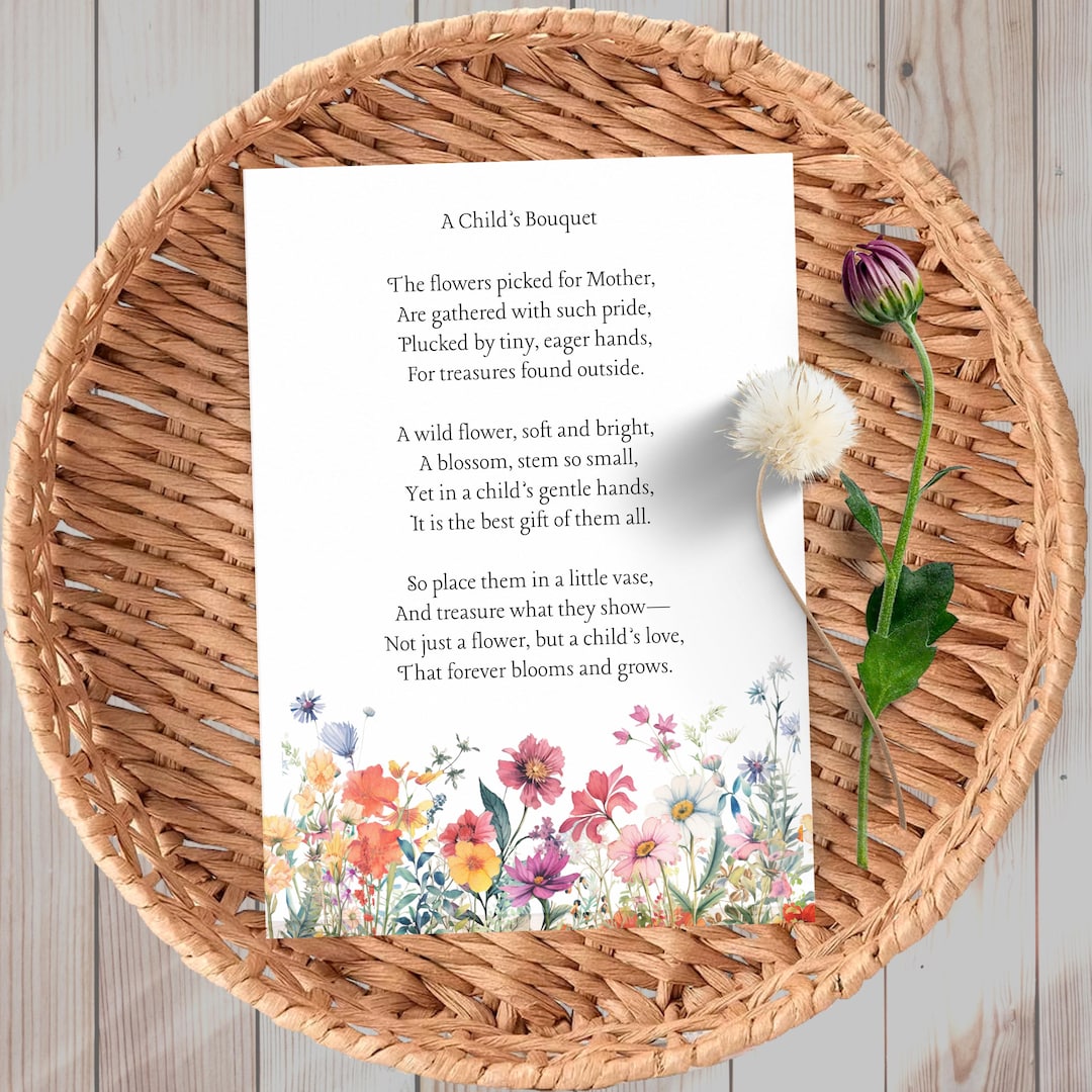 Printable Poem for Mother Day Gift Poetry Baby Shower Decor Mommy Pot ...
