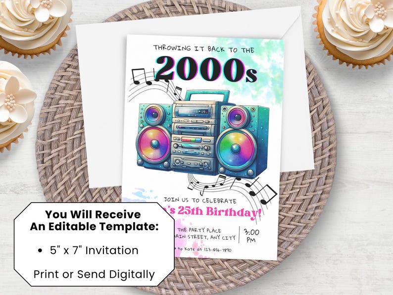Digital Y2K Birthday Party Invitation, Retro 2000s Theme Invite, 2000s ...