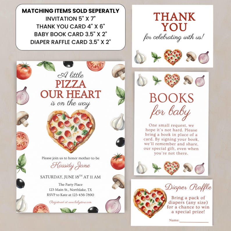 Editable Pizza Our Heart Baby Shower Welcome Sign Pizza and Pacifiers ...