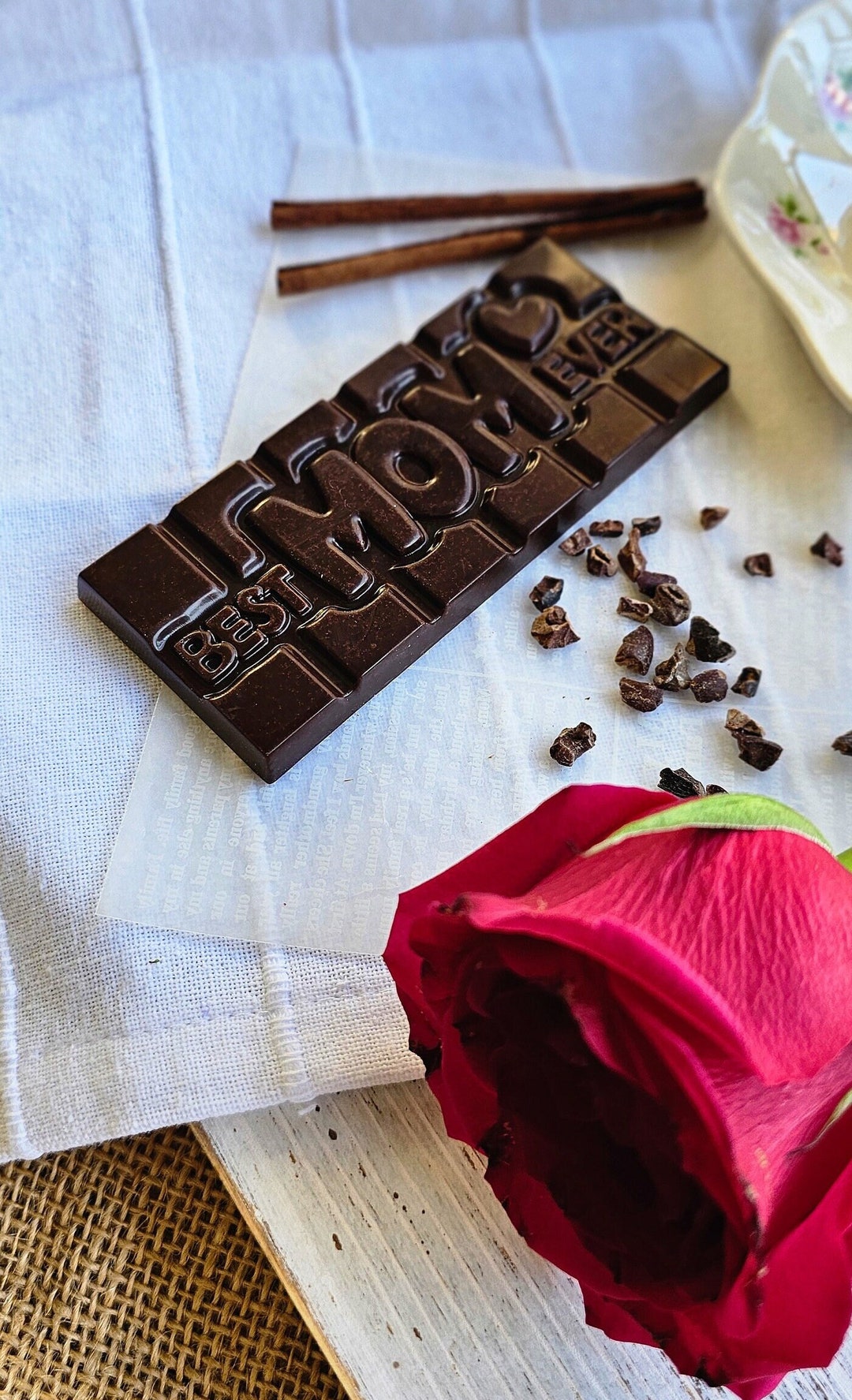 Dark Chocolate Bar | BEST MOM EVER | Handmade Chocolate | Personal Gift ...