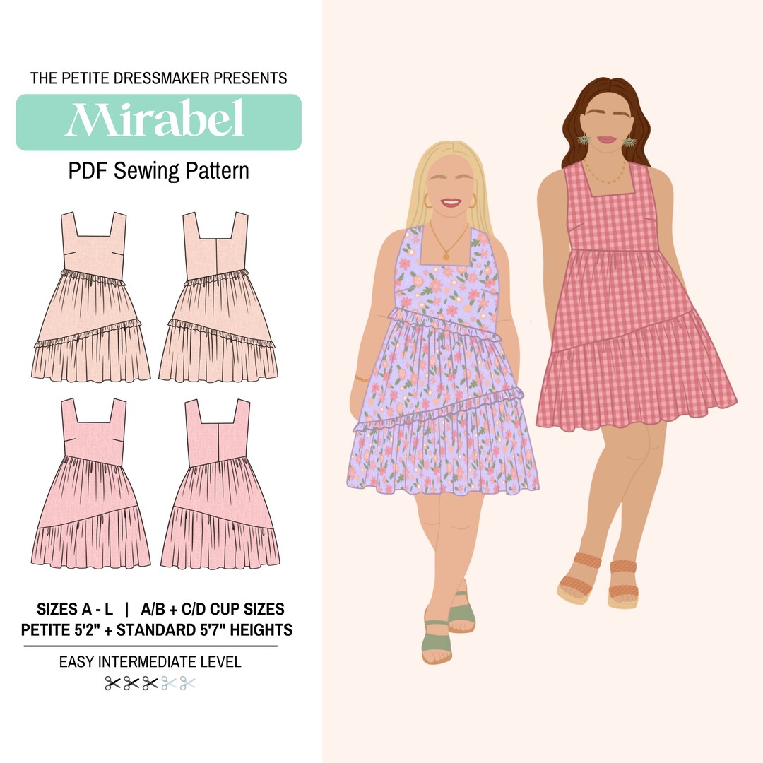 Mirabel Digital PDF Dress Sewing Pattern | 12 Sizes | Babydoll Summer ...