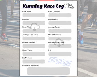 Race Log Template - Track Your Running Races and Automatically ...