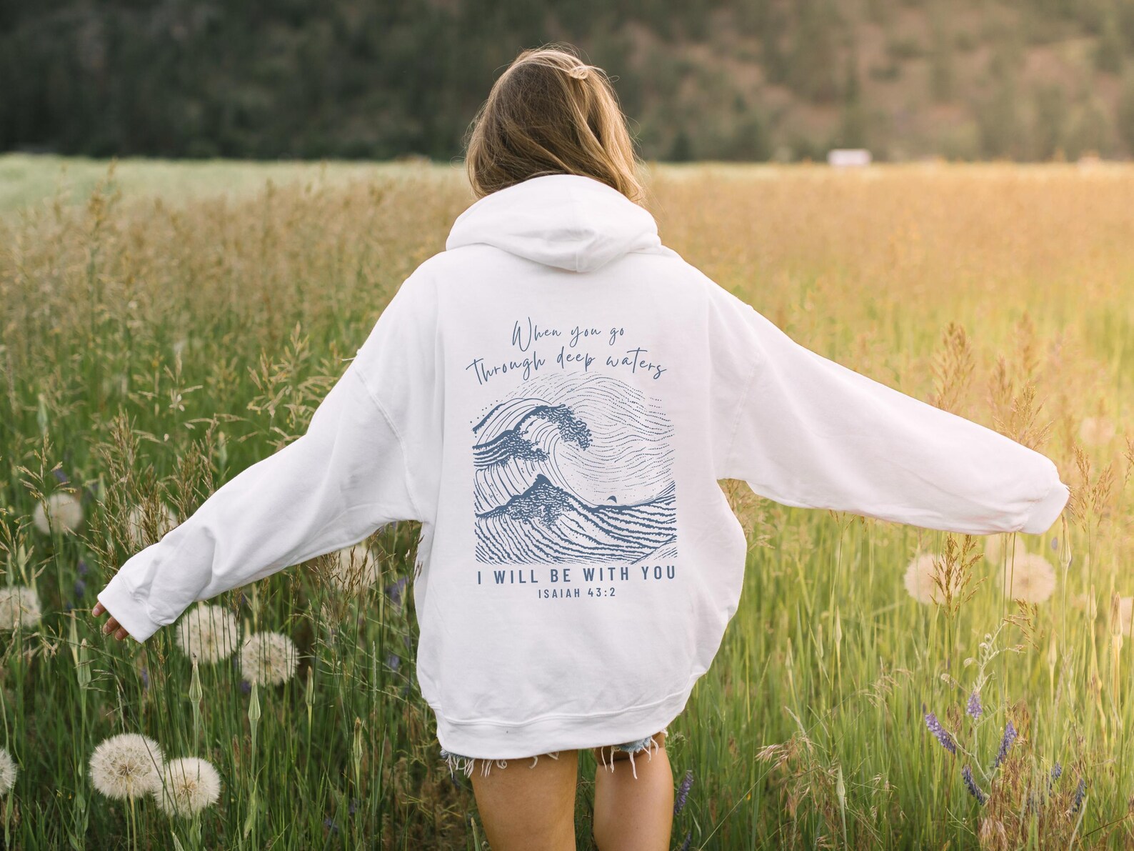 Isaiah 43:2 Hoodie Beachy Hoodies Ocean Beach Hoodie Nautical Hoodie ...