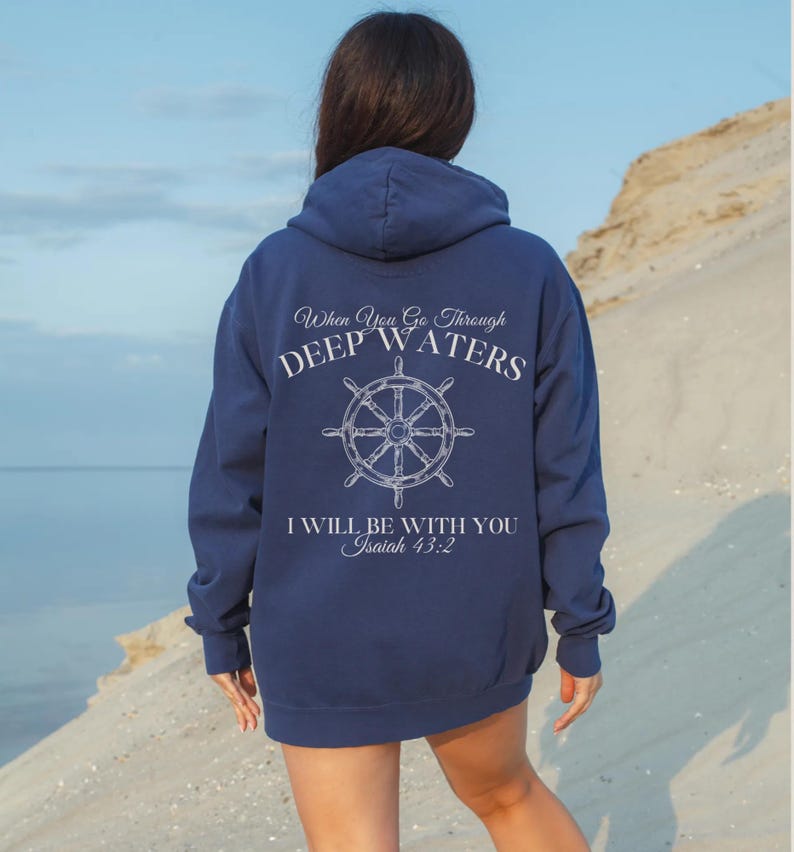 Deep Waters Hoodie Beachy Hoodies Ocean Beach Hoodie Nautical Hoodie ...