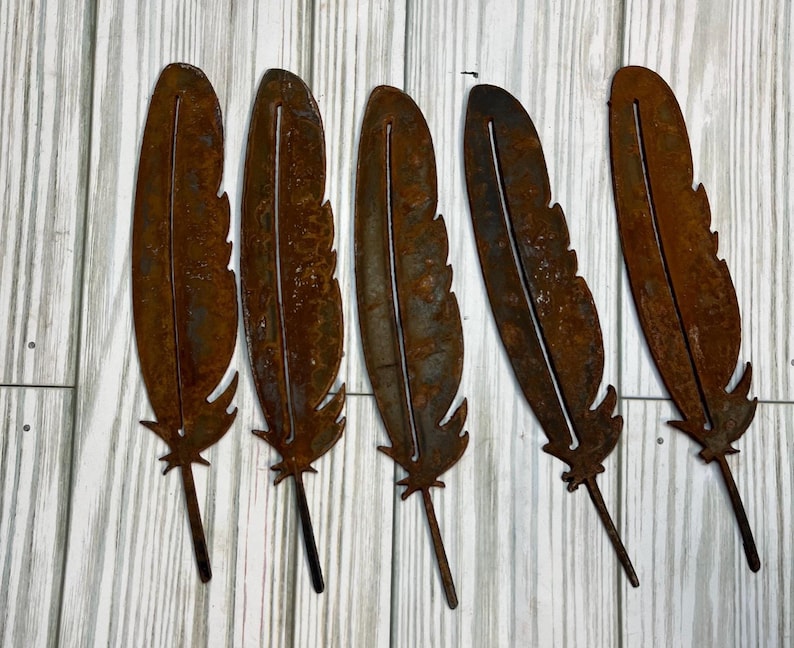 Rusted Feathers Plasma Cut Metal Art Garden Art Outdoors Home Decor ...