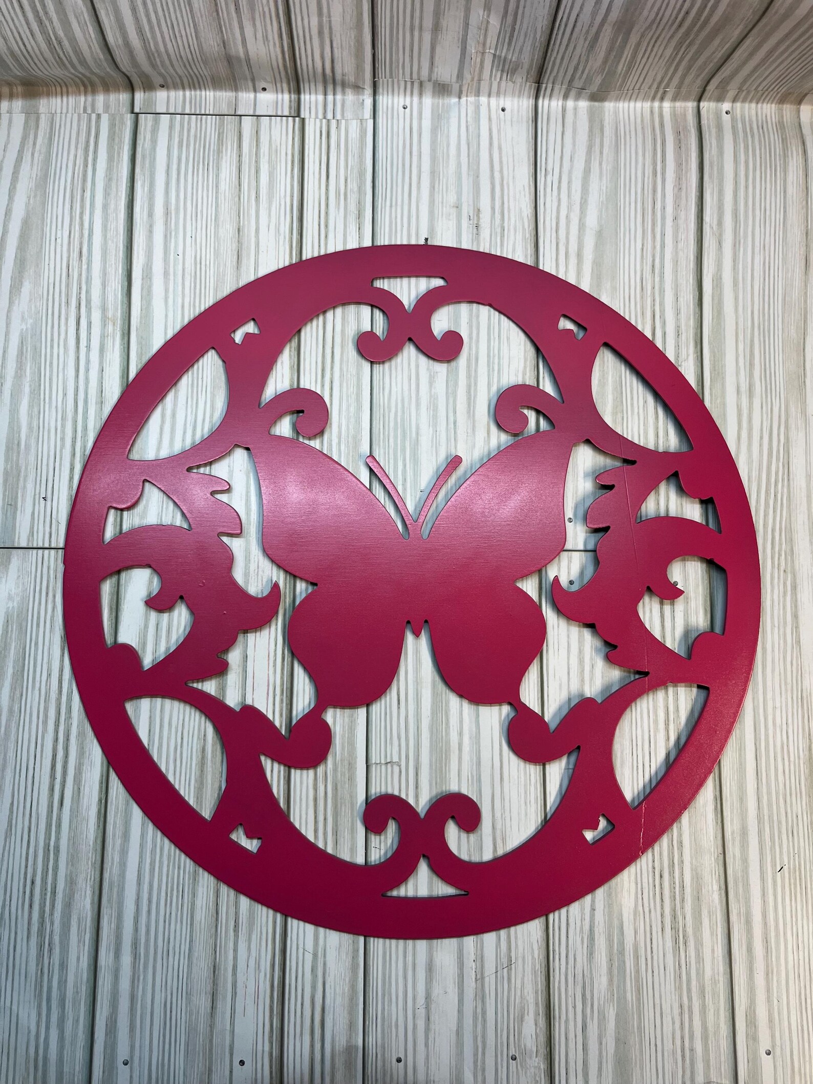 Butterfly Metal Plasma Cut Circle Wall Art Home Decor - Etsy