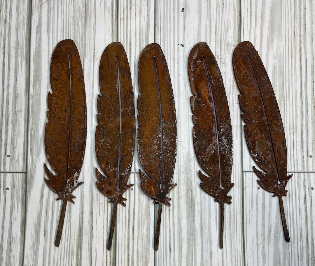Rusted Feathers Plasma Cut Metal Art Garden Art Outdoors Home Decor ...