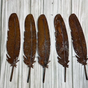 Rusted Feathers Plasma Cut Metal Art Garden Art Outdoors Home Decor ...