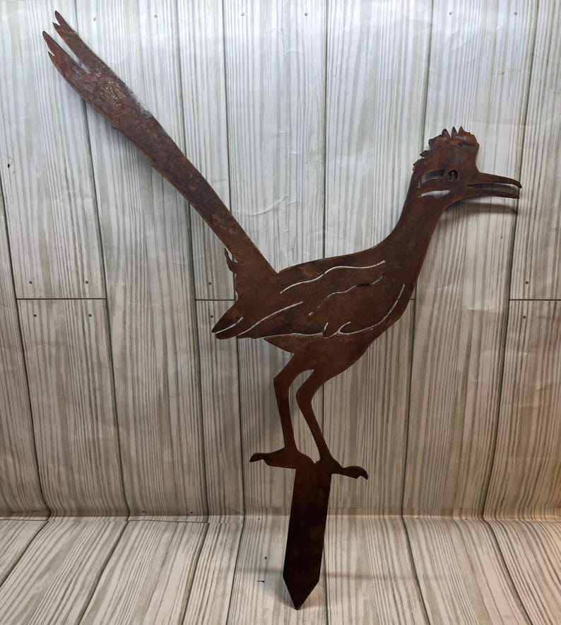 Rusted Road Runner Metal Plasma Cut Art Outdoors Home Decor Garden Art ...