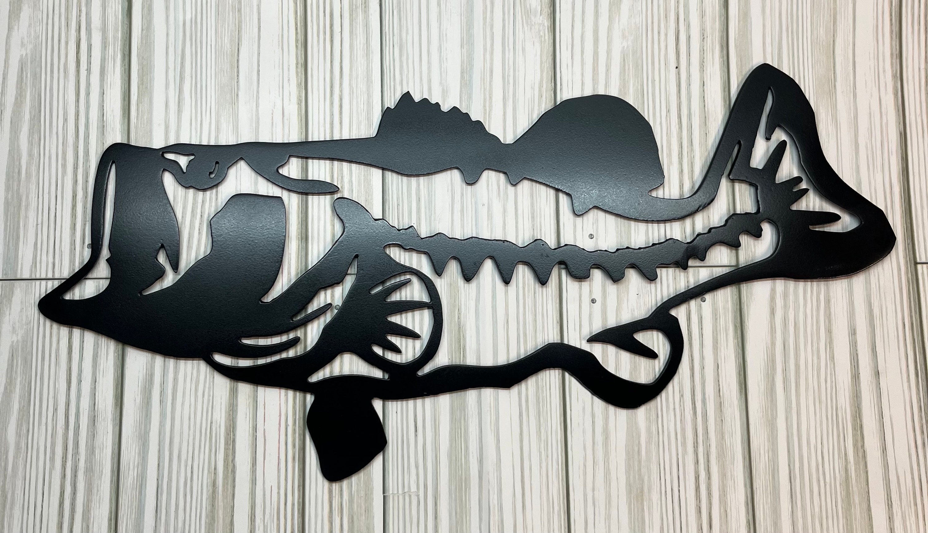 Bass Fish Metal Plasma Cut Wall Art Home Decor - Etsy