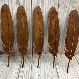 Rusted Feathers Plasma Cut Metal Art Garden Art Outdoors Home Decor ...