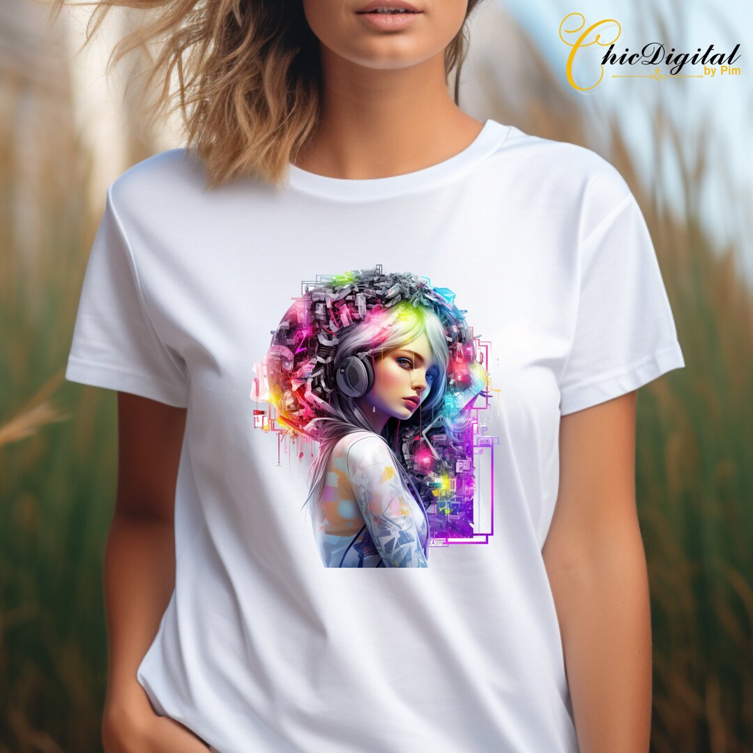Neon Girl PNG Instant Download Sublimation Waterslide - Etsy