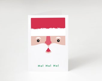 Santa Face Christmas Card - Etsy