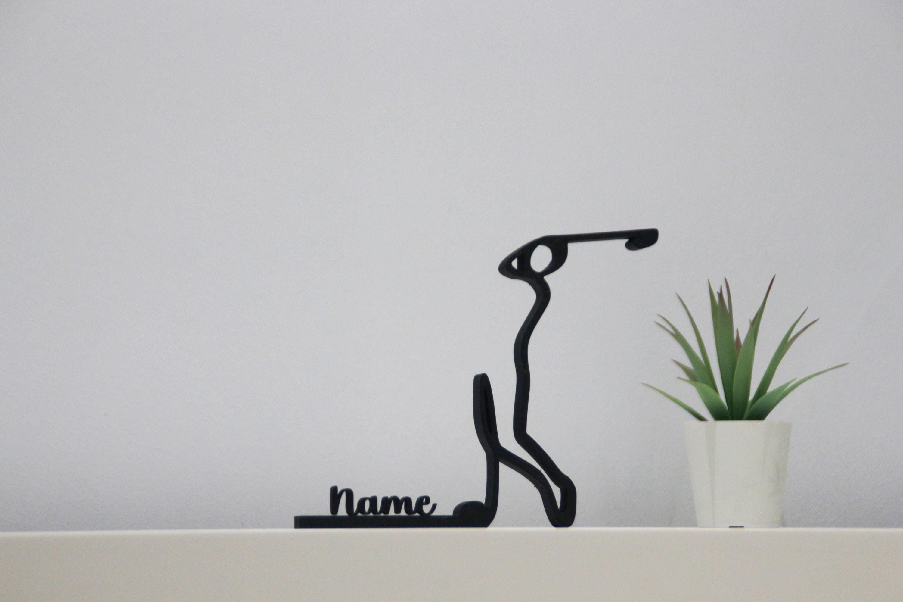 Golfer Personalized 3D Line Art, Golf Driver Name Plate, Golfer Gift ...