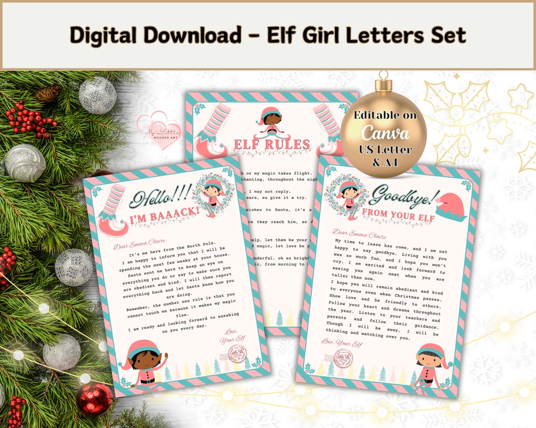 EDITABLE Elf on the Shelf Ideas Elf on the Shelf Kit Elf on - Etsy