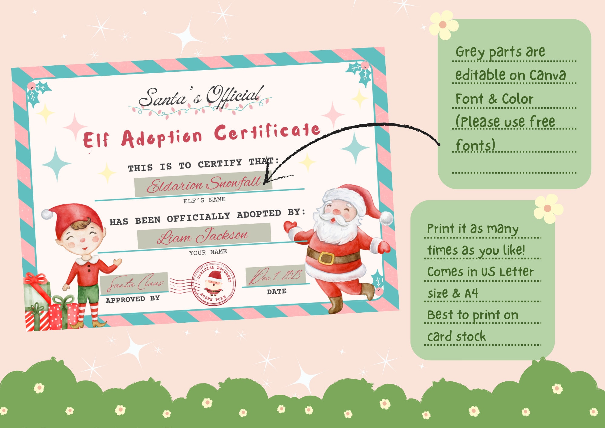 EDITABLE Elf on the Shelf Ideas, Elf on the Shelf Kit, Elf Letter, Elf ...