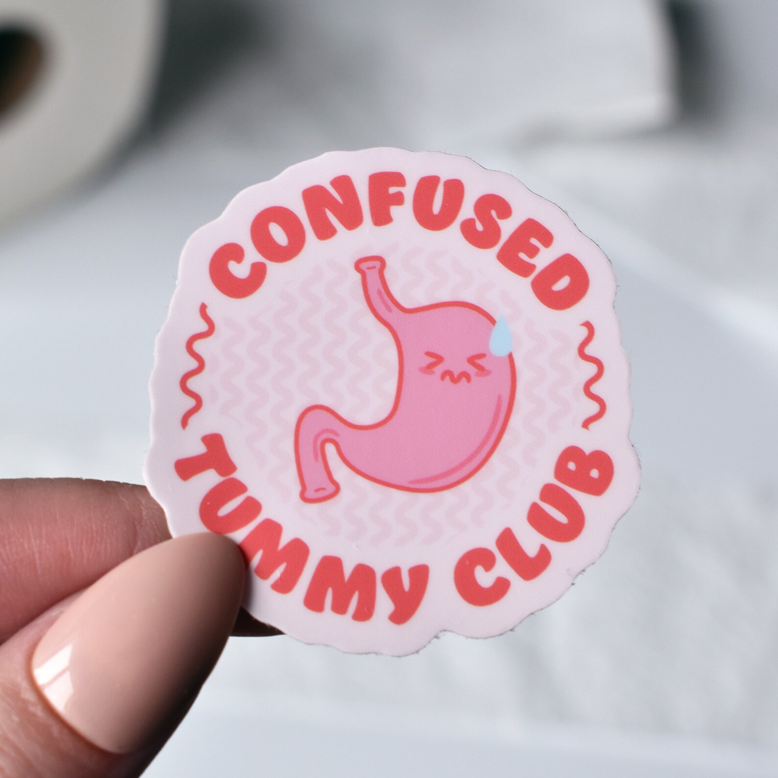 Confused Tummy Club Sticker Tummy Ache IBS Stomach Ache - Etsy