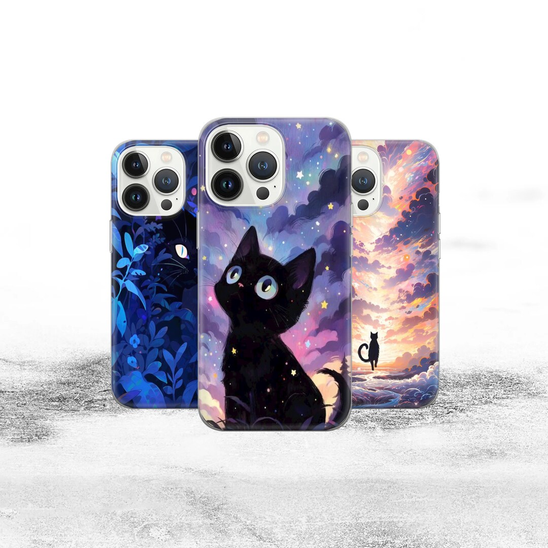 Meow Phone Case Impressionism Cover Fit for iPhone 15 Pro Max, 14 Plus ...