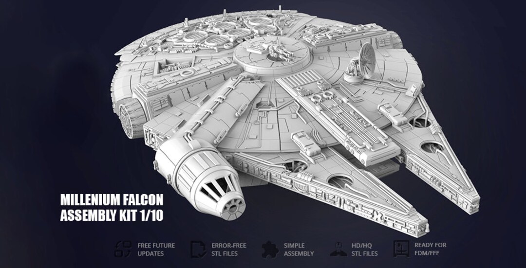 Millenium Falcon Complete 3D Model Millenium Falcon Figure - Etsy