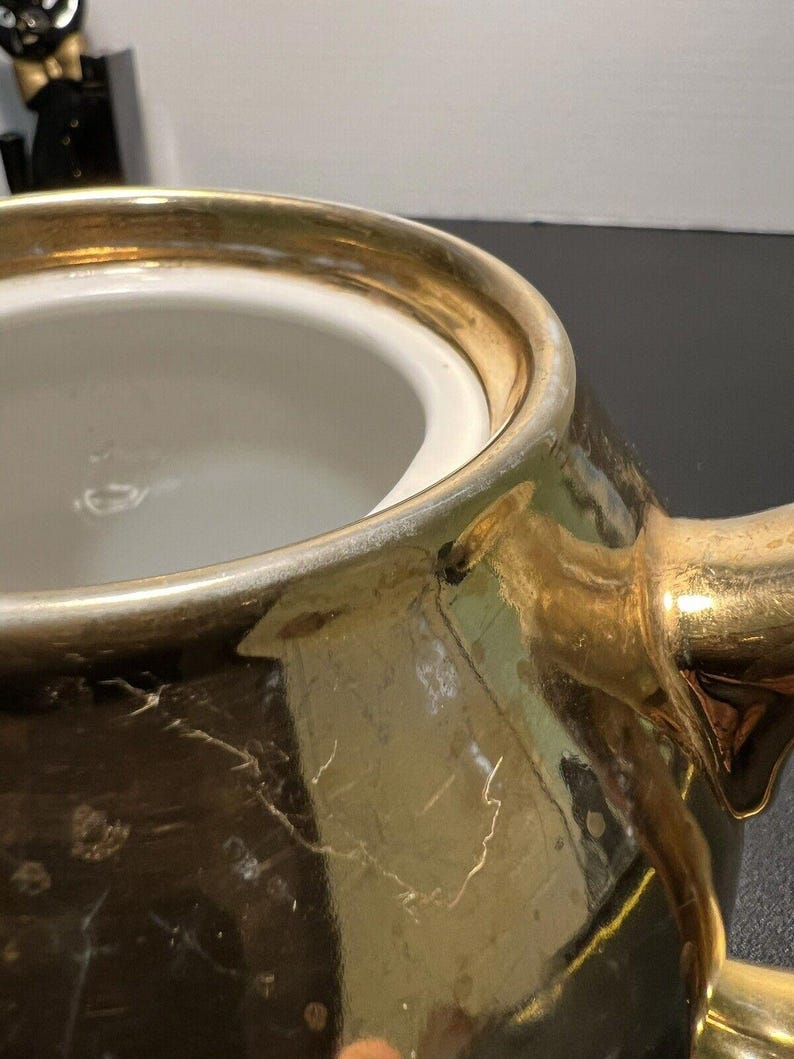 Royal Worcester Vintage 1950s Small Fireproof Evesham Gold Lustre ...