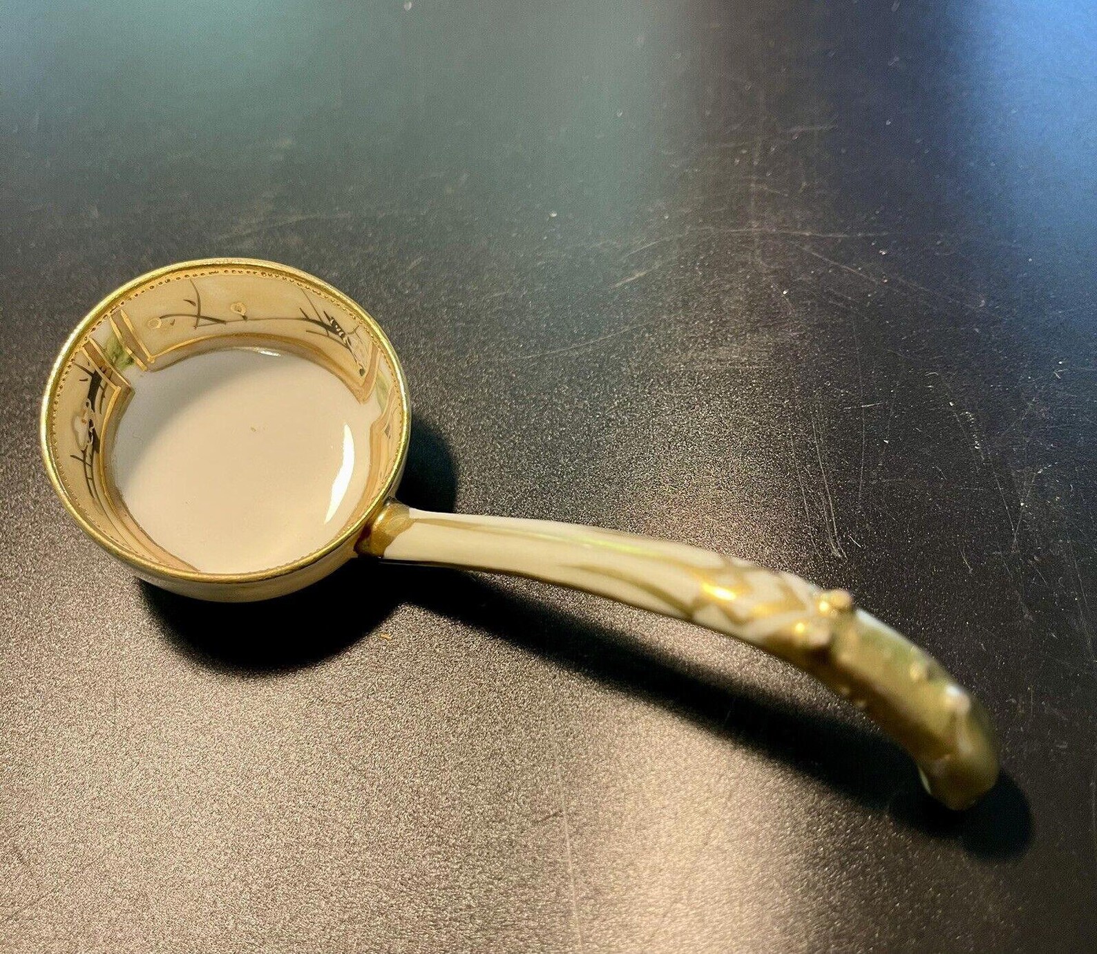 Nippon Crown M Antique 1908 Hand Painted Porcelain Condiment Ladle ...