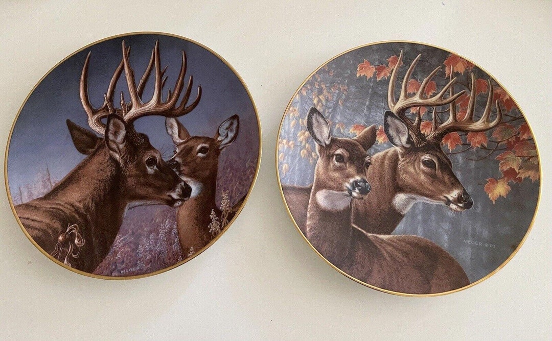 Hamilton Collection Set of 2 Plates Portraits of the Wild James Meger ...